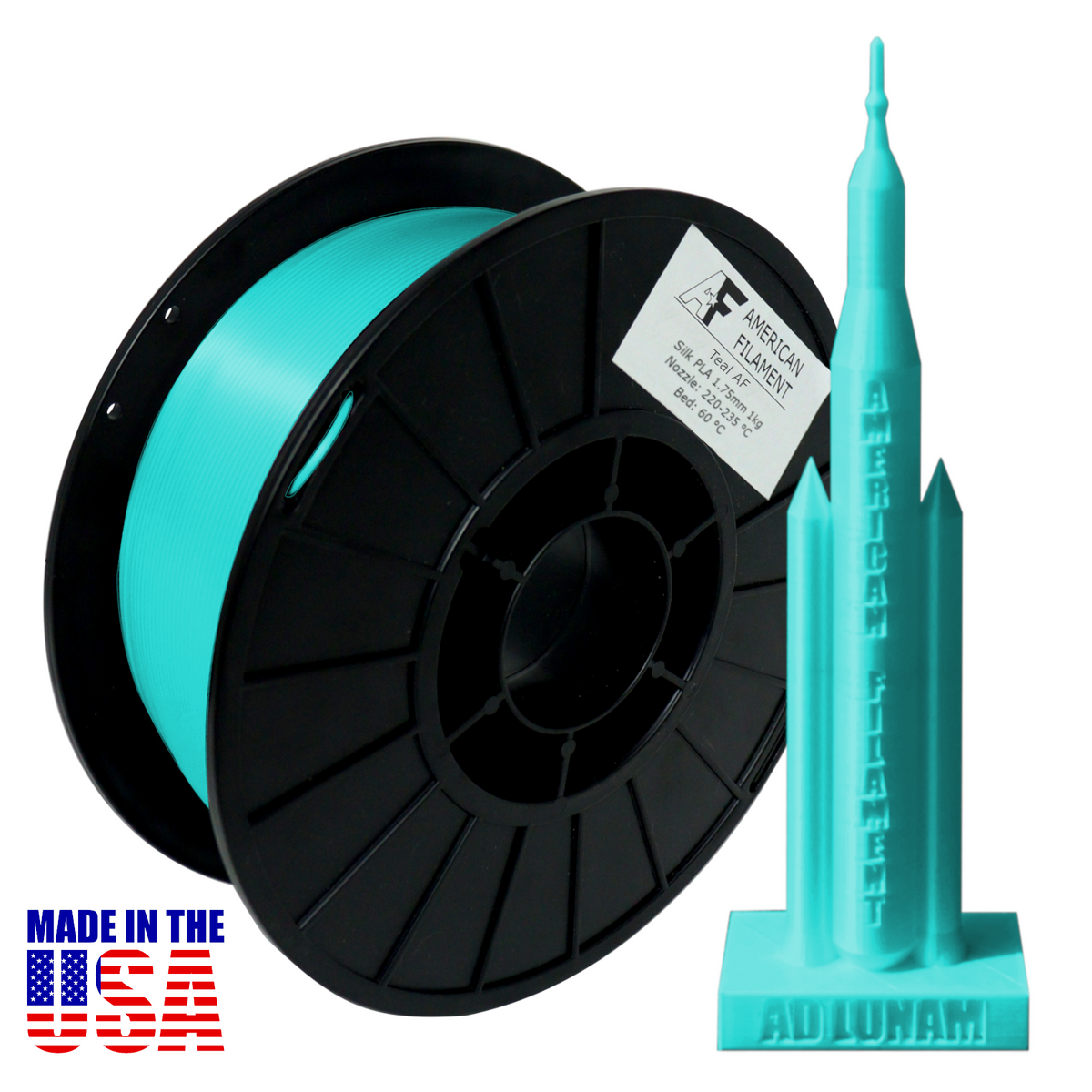 Teal AF Silky 1.75mm PLA Filament - Made in the USA! – American Filament